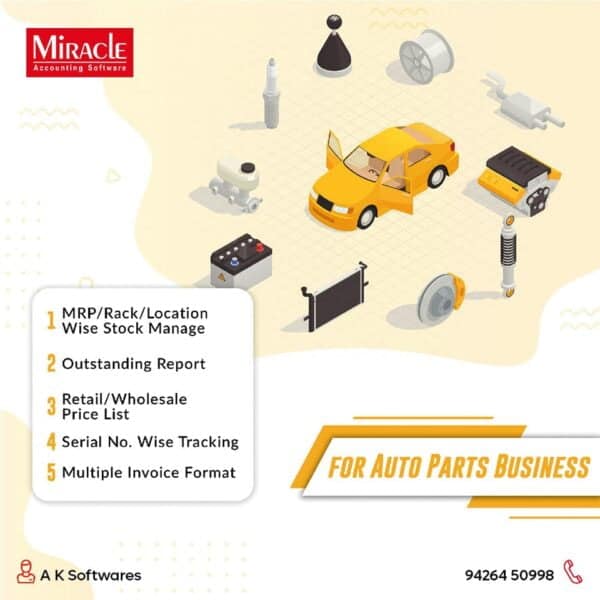 Miracle POS billing software for automobile and spare parts shop